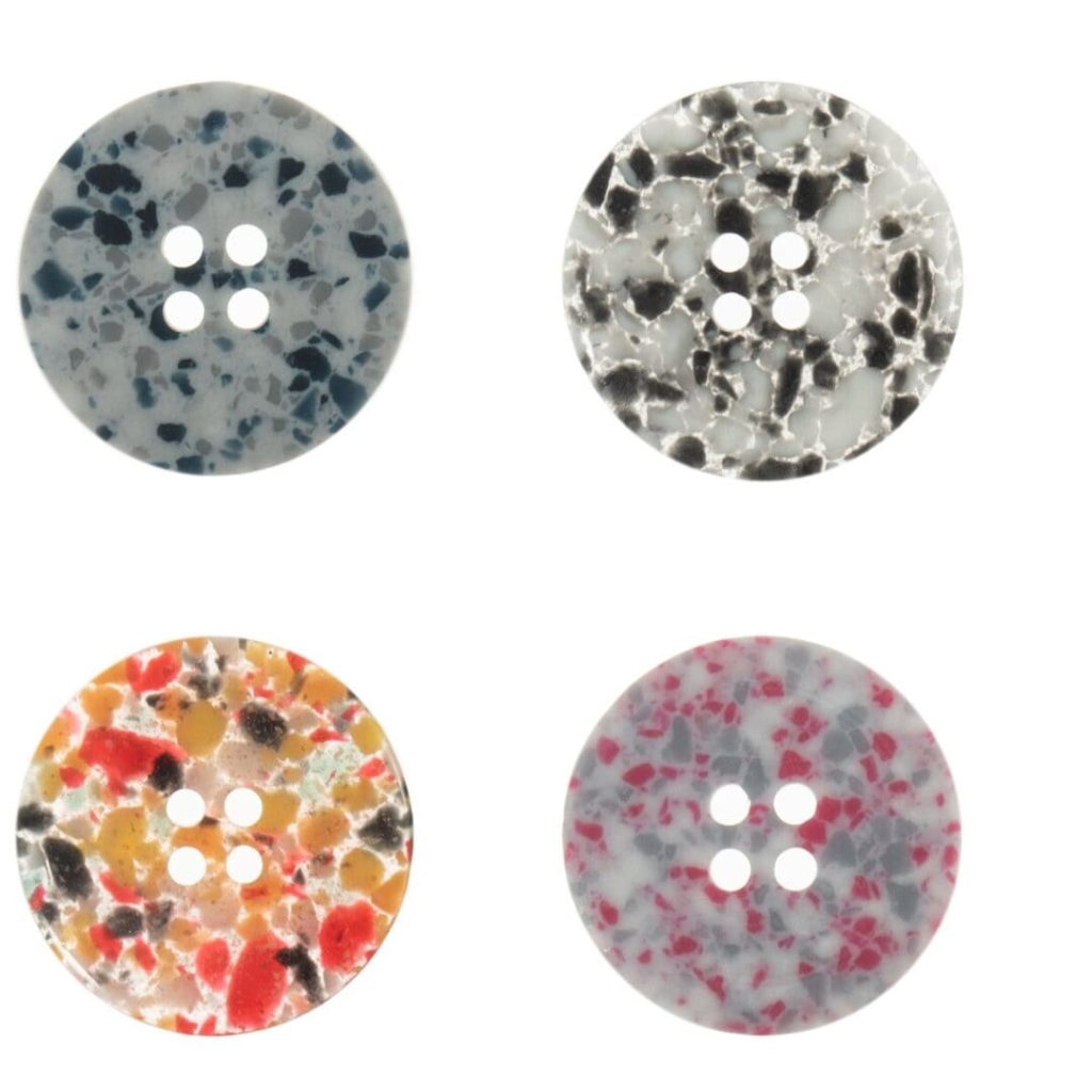 Recycled Plastic Scrap 4 Hole Buttons | 18/20/25mm - Sew Confident