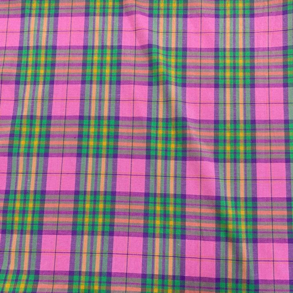 Pink Check Stretch Fabric - Sew Confident